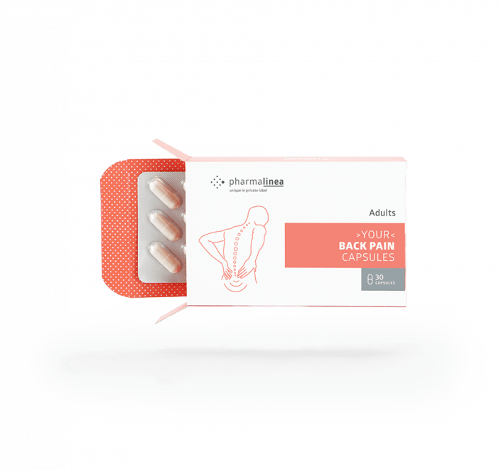 Private label supplements I Back Pain capsules - PharmaLinea